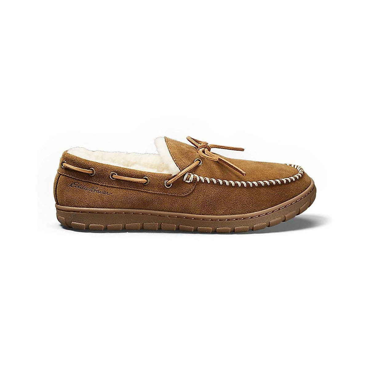 Eddie Bauer Men's Shearling-Lined Moccasin Slipper, Tan 8M