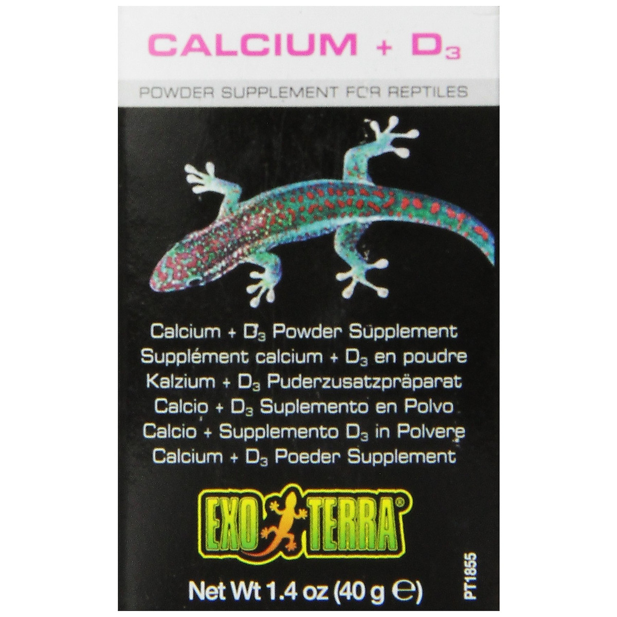 Exo Terra Calcium + D3 Powder: Ultra-fine, Phosphorus Free Formula Boosts Bone Health & Calcium Absorption Ideal for Insects, Fruits & Veggies 1.4 oz.