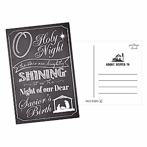 24 Black & White Religious Christmas Cards Boxed With Envelopes, 25 Holiday Party Invitations, Christmas Invite, 50 Holiday Greeting Cards, Blank Winter Postcard Set, Merry Christmas Cards