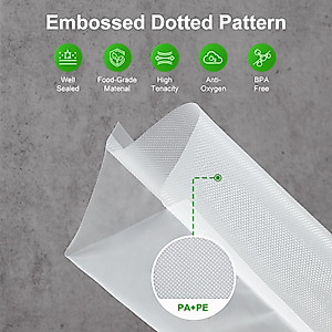 Ultrean 11" x 150' Vacuum Seal Roll Keeper with Cutter, Commercial Grade Vacuum Sealer Bags for Food Saver,BPA Free,Ideal for Storage,Meal Prep and Sous Vide (11" x 150')