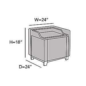 Covermates Deck Box Cover - Heavy-Duty Polyester, Weather Resistant, Drawcord Hem, Seating and Chair Covers, 24W x 24D x 18H, Ripstop Tan
