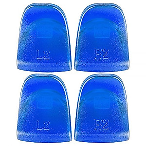 eXtremeRate Clear Blue 2 Pairs L2 R2 Buttons Extention Trigger for PS4 Controller, Game Improvement Adjusters Extenders for PS4 Controller JDM-030
