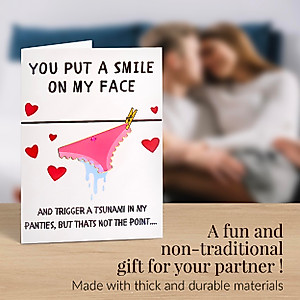 GIFTING GIGGLES Funny Romantic Joke Card for husband boyfriend or lover | Naughty Gift for him | Anniversary, Birthday, Valentine’s Day, Fathers Day, Appreciation | 30th 40th 50th 60th 70th 75th