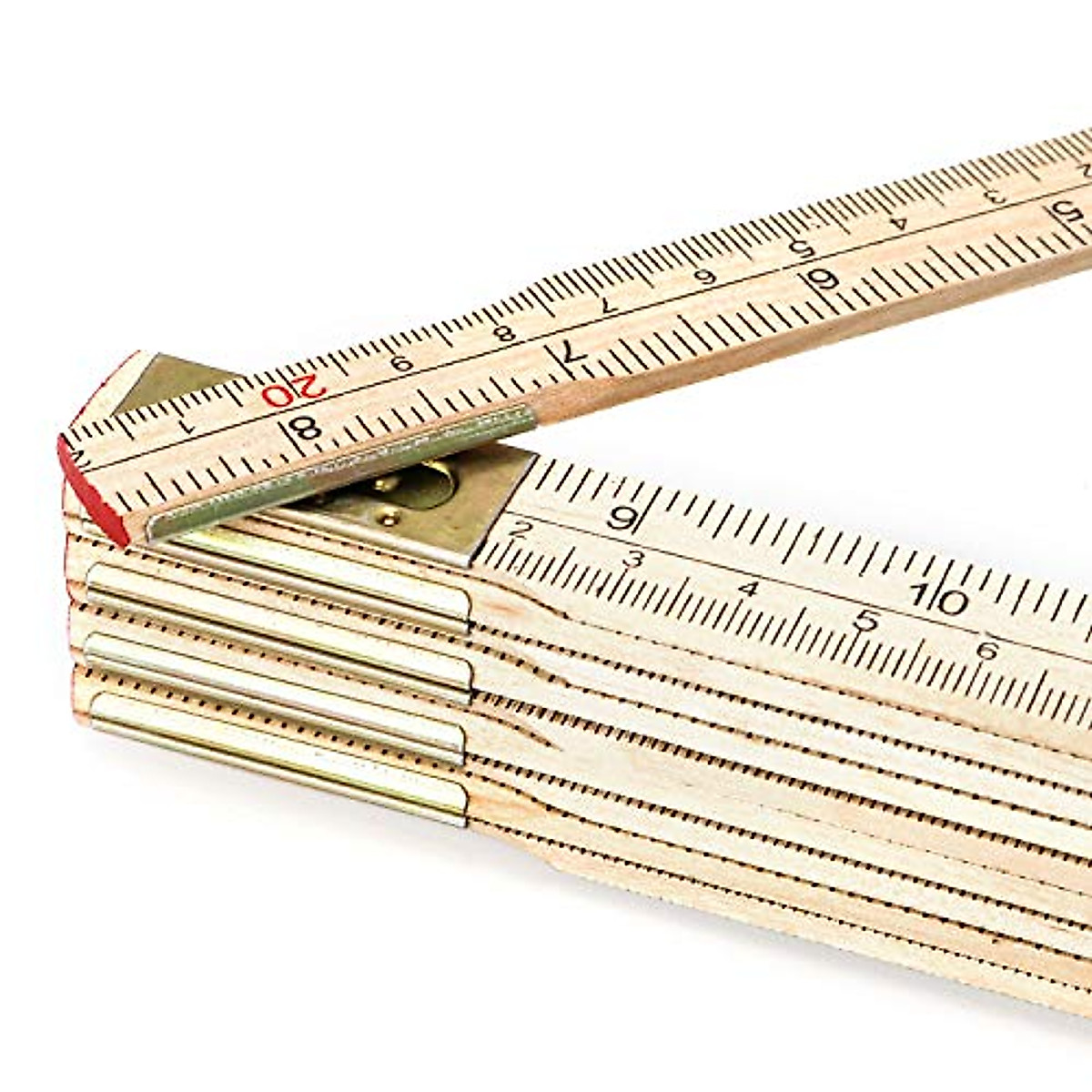 QWORK Folding Wood Rule, 6 FT 6 Inch Foldable Ruler with US and Metric Measurements for Carpenters