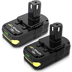 Enermall 2-Pack 3000mAh 18V P102 P108 Li-ion Replacement Battery for Ryobi 18 Volt Lithium-ion Plus Max P103 P105 P107 P109 P104 Compatible with 18Volt Power Cordless Tools