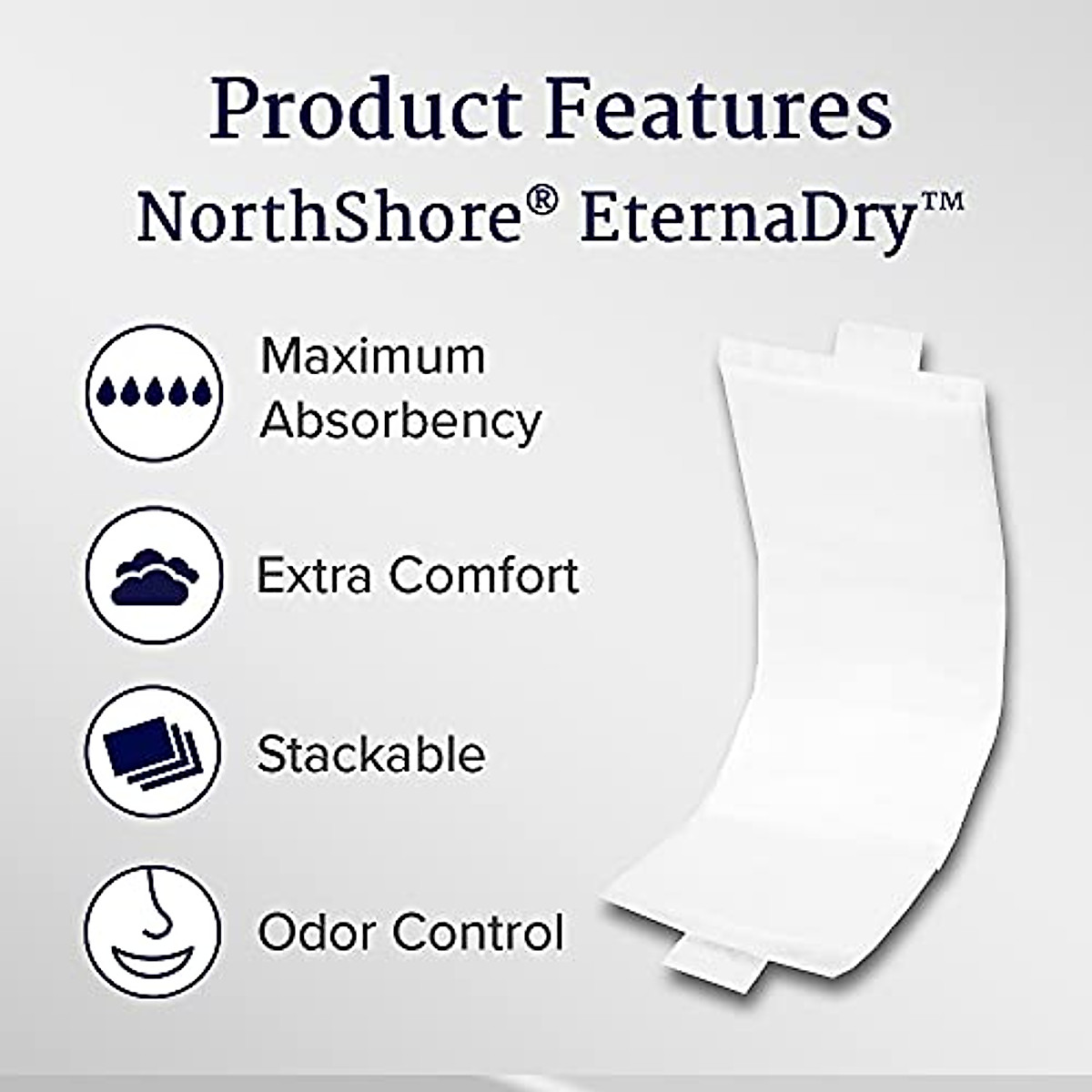 NorthShore EternaDry Booster Pads for Men and Women with Adhesive, Large, Pack/30