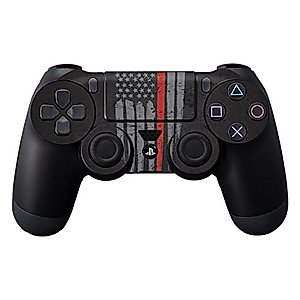 MightySkins Skin Compatible with Sony PS4 Controller - Thin Red Line | Protective, Durable, and Unique Vinyl Decal wrap Cover | Easy to Apply, Remove, and Change Styles | Made in The USA