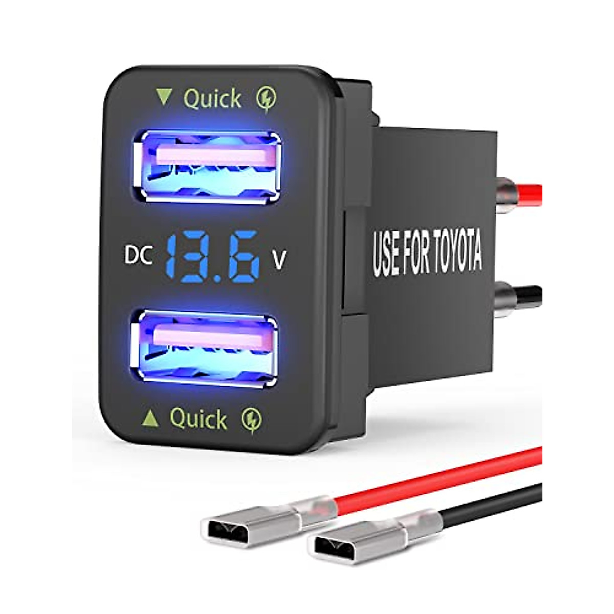 Carrkoopy for Toyota Quick Charge 3.0 USB Port Charger Socket, Car Charger Accessories, Compatible with Mobile Phones, Tablet, GPS, Digital Cameras, PDAs and Other USB Accessories (1.3 * 0.88inch)