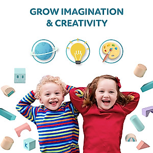 Jaytrue 115pc Montessori Wooden Building Block Set for Kids & Toddlers - Fun & Educational