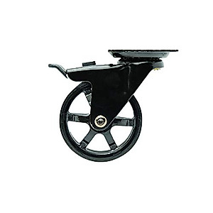 Headbourne 8276E 3 inch Polyurethane Mag, 4 Pack Designer Caster, 3-Inch, Gloss Black, 4 Count