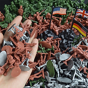 RAINBOW TOYFROG Army Men Action Figure Set - 300 pcs Toy Soldiers Military Playset - Classic Army Men Action Figures for Kids - Durable Army Toys for Imaginative Play ww2 Action Figures