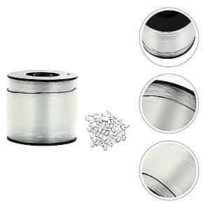 Healifty Fishing Line Nylon Fishing String Wire Strands Fishing Line Wire Leader Elastic Thread with 60 Aluminum Tackle for Fishing Lover 200M White