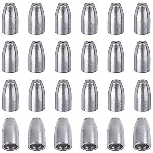 Fishing Weights Sinker Bullet Fishing Sinkers, 24pcs Worm Weights Slip Sinkers Iron Fishing Weights Sinkers for Bass Fishing Pitching and Flipping Texas Rigs Saltwater Freshwater Fishing Tackle