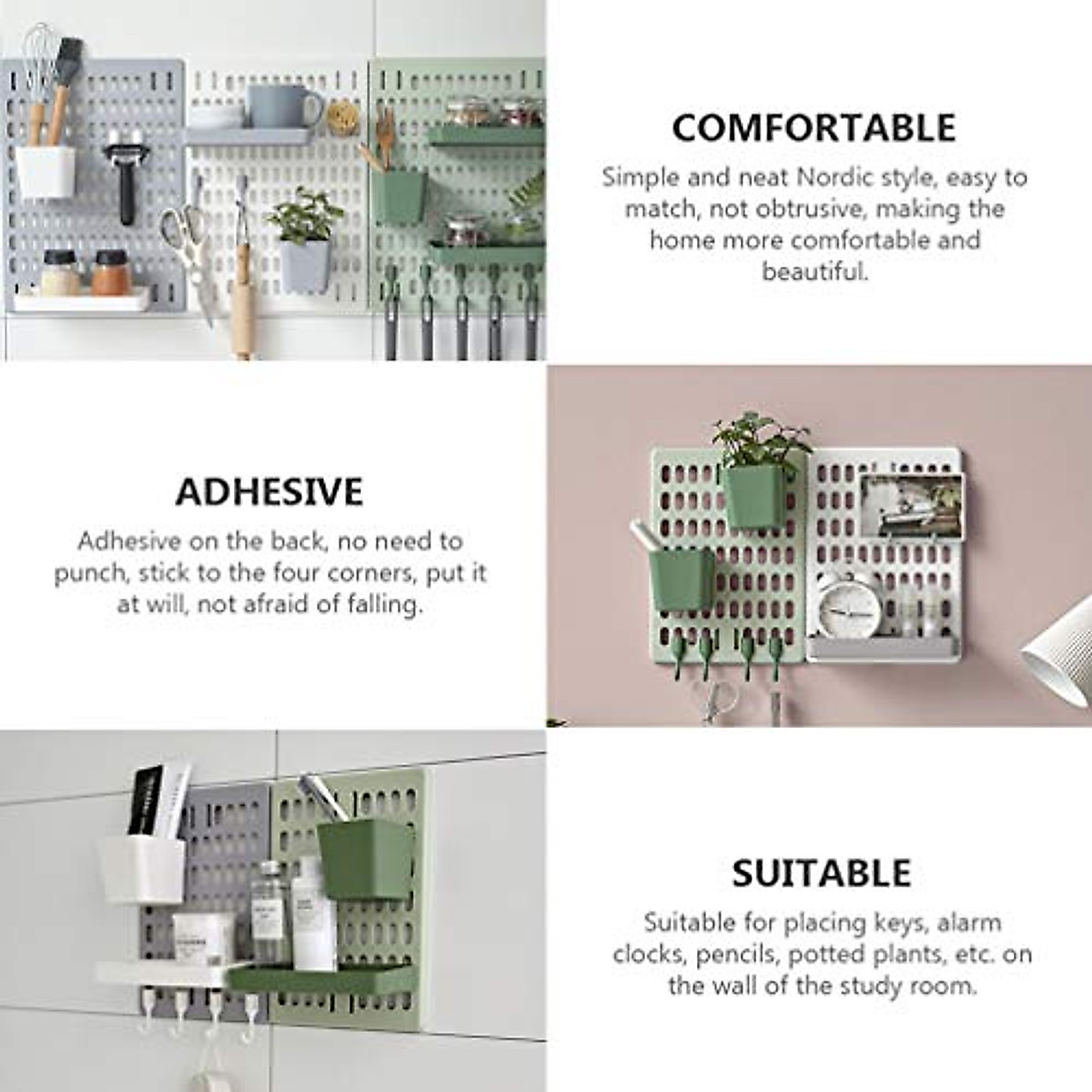 Cabilock 8pcs Rustic Floating Wall Shelves Decorative Storage Rack Bedroom Kitchen Shelving Rustic Storage Holder