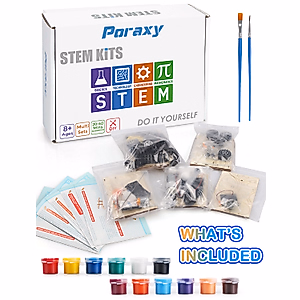 Poraxy STEM Kits for Kids Ages 8-10-12, 6 Set Model Car Kits, 3D Wooden Puzzles, Educational Science Experiment Projects Crafts Kits, Building Toys, Gifts for Boys and Girls 8 9 10 11 12 13 Year Old