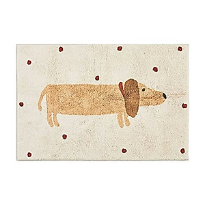 Scceatti Fluffy Rugs for Bedroom 3x2Feet Machine Washable Bedroom Rug Rugs Large Cute Dachshunds Rug Cute Living Room Bedroom Rug Bedside Puppy Blanket Kids Room Anti Fall Game Crawling Rug Washable