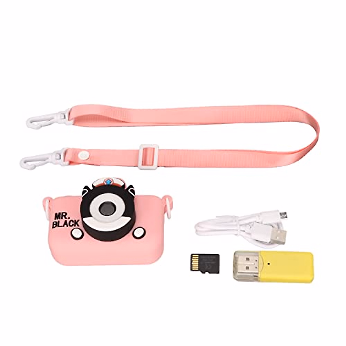 Childrens Digital Camera, Front and Rear Two Cameras Childrens Camera stimulates Childrens Imagination 2inch HD Screen Multiple MP3 for Video Filters with 32G Memory Card with Card Reader