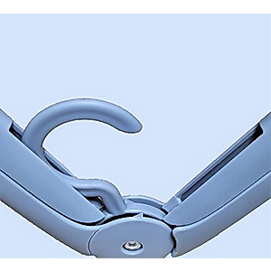 Fineget Travel Hangers Foldable Collapsible Plastic Hangers Portable Non Slip Clothes Hangers for Laundry Car Camping Blue/Gray Hangers Quick Drying (4 Pcs + 8 Clips)