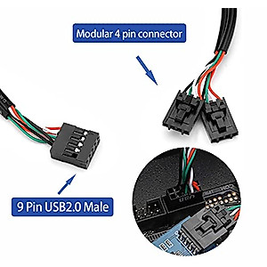 Nest Warehouse 9Pin USB Header Splitter Male 1 to 4 Female Extension USB 2.0 Motherboard USB 2.0 Adapter, Converter MB USB Adapter 9Pin Internal USB Hub Port Multiplier