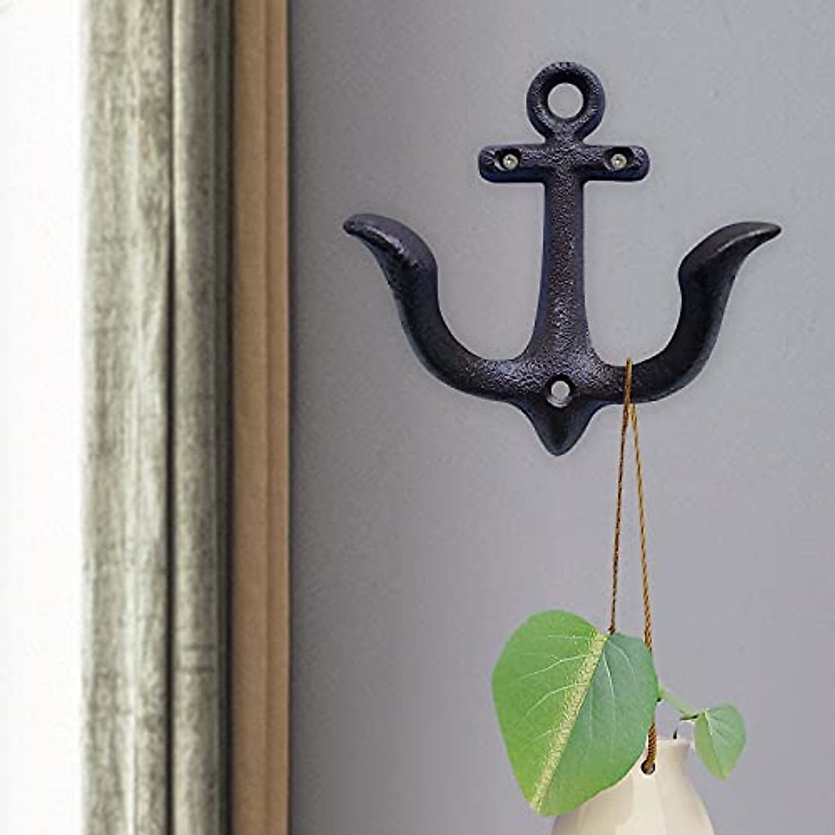 RENXI American-Style Rustic Ironwork Decorative Metal Hooks (Four Sea Anchor Hooks)