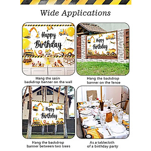 Lopeastar Construction Backdrop Banner Birthday Party Supplies, Large Size 3 x 5Ft Construction Party Decorations for Boys Yellow