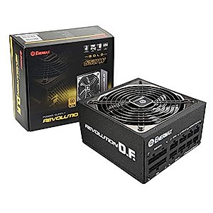 Enermax Revolution DF 650W - 80 Plus Gold Certified PSU, Full-Modular Power Supply, 135mm Silent Fan, Black Flat Cable, ATX Compact 160mm Size, 7 Year Warranty
