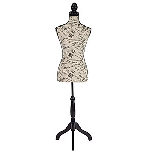 Dressform Mannequin Torso Dress Form 60-67 Inch Height Adjustable Female Model Display Mannequin Body High Density Foam with Wooden Tri-Pod Stand for Sewing Dressmakers Dress Jewelry Display