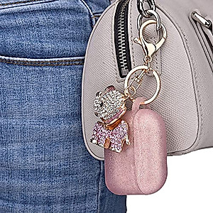 TOROTOP Compatible with Airpods Pro Case, Soft 4 in 1 Silicone Protective Case for Apple Airpods Pro with Bling Elephant Keychain/Storage Box, Charging Case for Airpods Pro Case 2019 Rose Gold