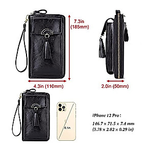 MANACUBE Women's Crossbody Handbags Small PU Leather Handbags Cellphone Wallet Purse with 2 Removable Straps, Black