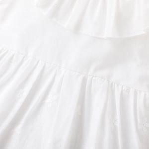 Aruzig Toddler Baby Girls Eyelet Dress White Ruffle Sleeveless Tunic Sundress Kids Casual Beach Party Clothes (White Embroidered Dress, 3-4T)