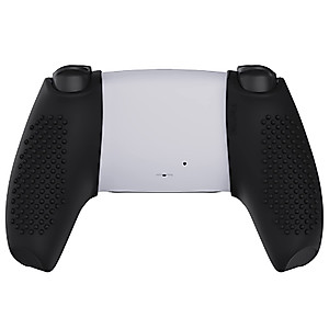 PlayVital 3D Studded Edition Ergonomic Soft Controller Silicone Case Grips for ps5 Compatible with Charging Station Rubber Protector Skins with 6 Thumbstick Caps for ps5 Controller – Black