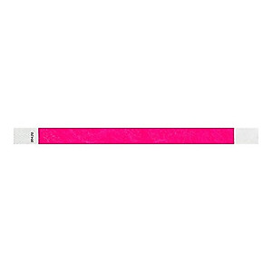 WristCo Neon Pink Tyvek Wristbands for Events - 500 Count ¾” x 10” - Waterproof Recyclable Comfortable Tear Resistant Paper Bracelets Wrist Bands for Concerts Festivals Admission Party Tours