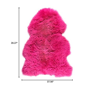 Lambland Genuine British Sheepskin Rug Hot Pink