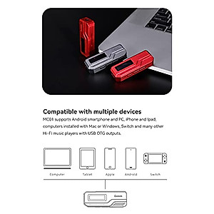 QLS MC01/MC01se Portable USB DAC/AMP Dual Flagship CS43131 HiFi Decoder Headphone Amplifier 4.4mm/3.5mm Type-C USB (MC01 Grey)