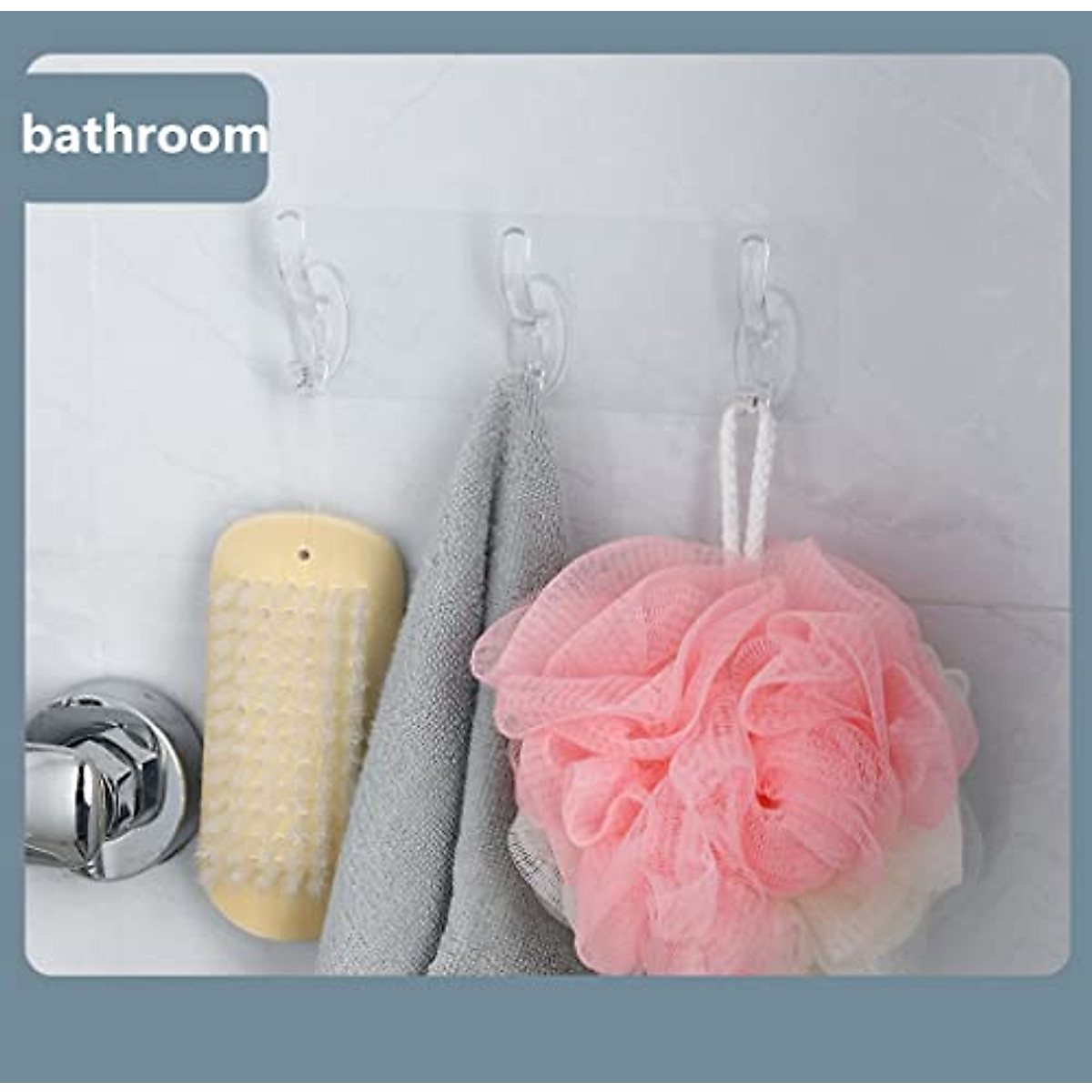 Heavy Duty 30lb(max) Self Adhesive Multi-Function Hooks Wall Clothes Tree(Transparent)