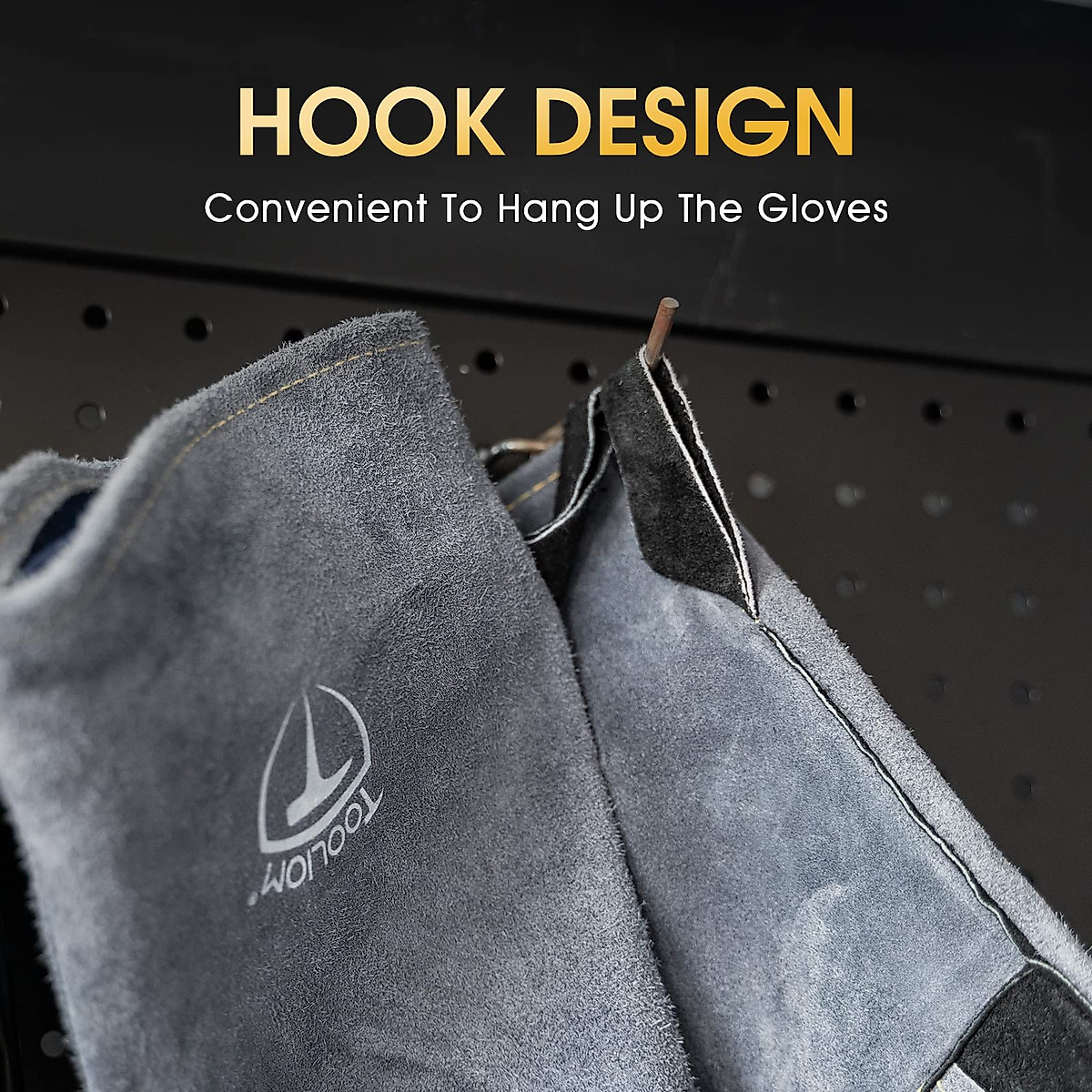 TOOLIOM 16 Inches 932℉ Welding Gloves for Mig/Stick Welding,Heat Fire Resistant Leather Forge with Kevlar Stitching Reinforced Thumb and Palm,Mitts for Welder/Oven/Grill/Pot Holder/Fireplace/Baking