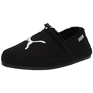 PUMA Men's Tuff Moccasin Slipper, Black Whit, 9
