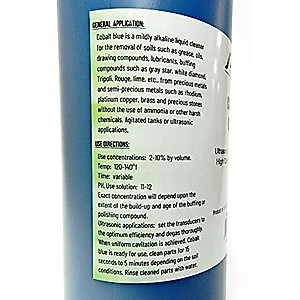 JTS Jewelry Ultrasonic Cleaning Solution Cobalt Blue 1 Quart Clean Jewelry Compounds Made in USA