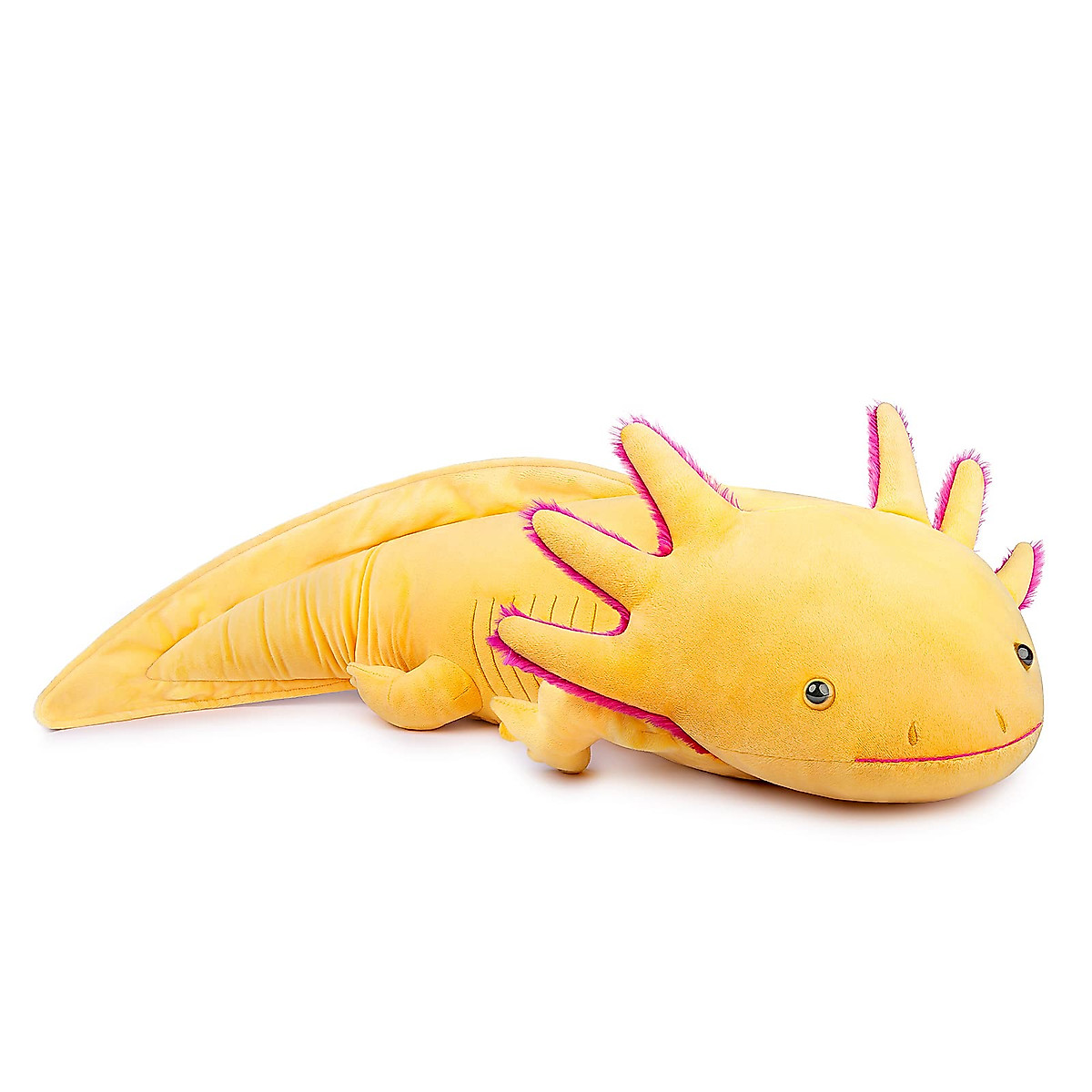 Large Axolotl Plush Weighted Stuffed Animals - Super Long 30Inch Weighted Axolotl Plush, Realistic Cute Yellow Ambystoma Pillow Toys Real Plushie Large Weighted, Unique Plush Gift Collection for Kids