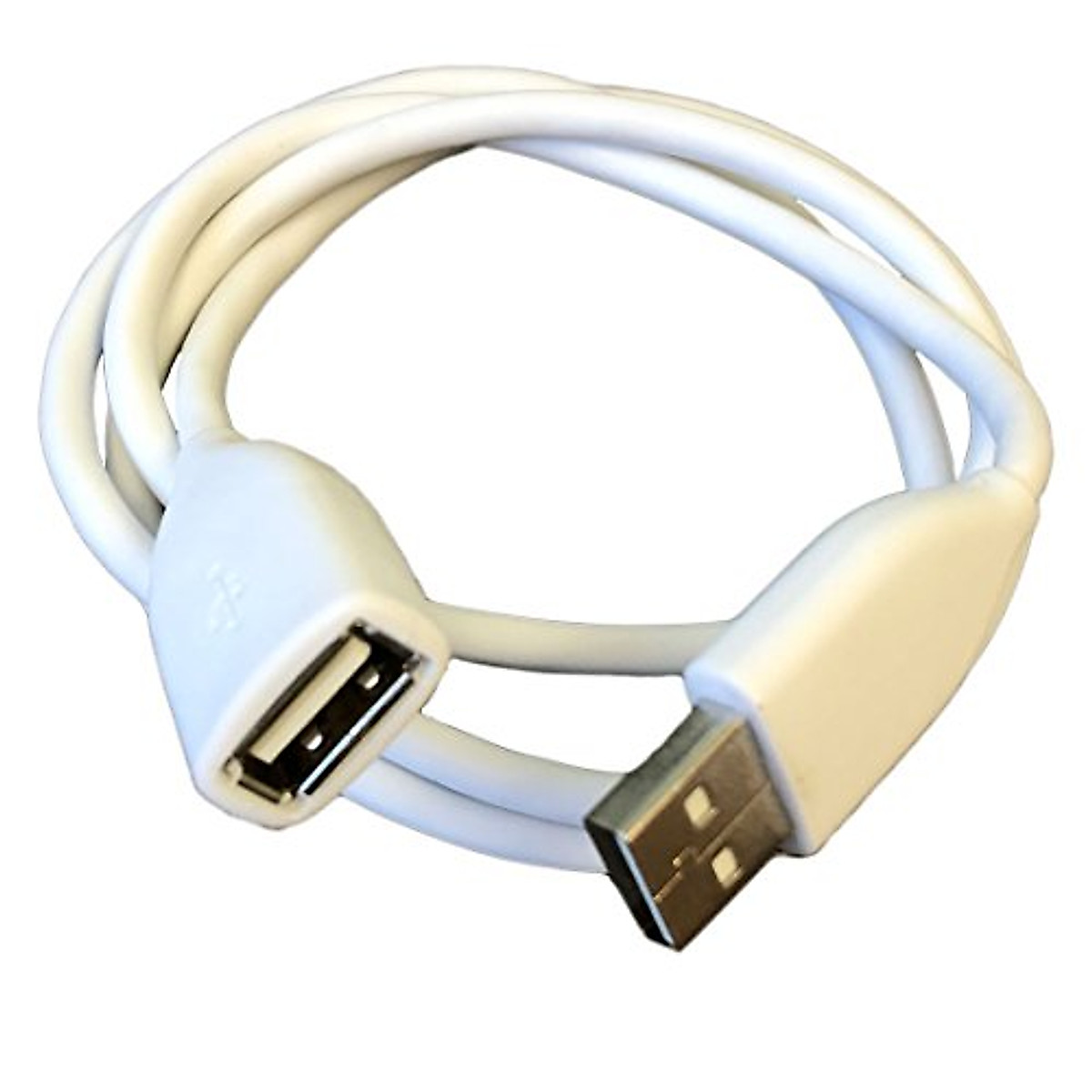 USB 2.0 Male to Female 3 Foot Extension Cable | White 36" inch Extension Cables for phone charger, Tablet, Computer USB Ports - Pack of 2