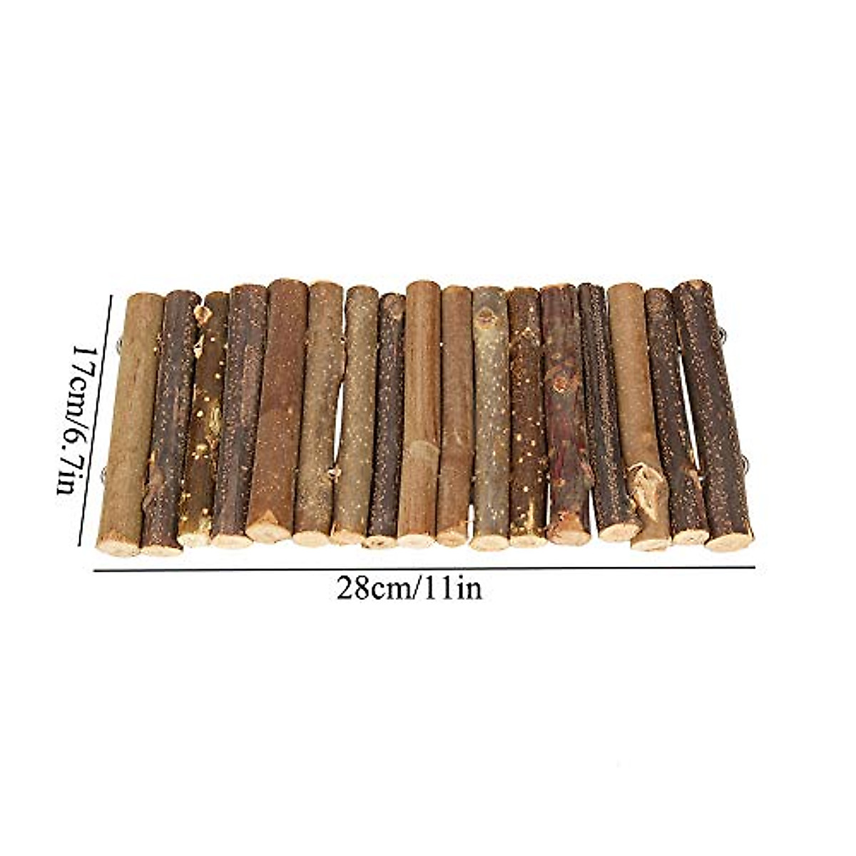 Tnfeeon Hamster Bridge, Wooden Bridge Ladder House Small Animal Chew Toy for Reptile Rodents(M)