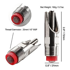 uxcell 2 Pcs Stainless Steel Pig Water Nipple with 1/2 BSP Thread Red Cap Automatic Pig Nipple Drinker Feeder Waterer for Pigs Livestock