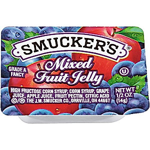 Smucker's Mixed Fruit Jelly, Portion Control, 0.5 Ounces, 200 Count