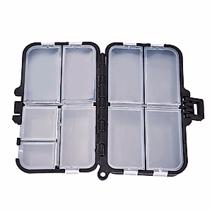 BORDSTRACT Fishing Tackle Box, 9 Compartments Plastic Fishing Lure Storage Box, Organizing Case for Lures, Baits, Hook, Jigs, Sinkers and Other Fishing Accessories