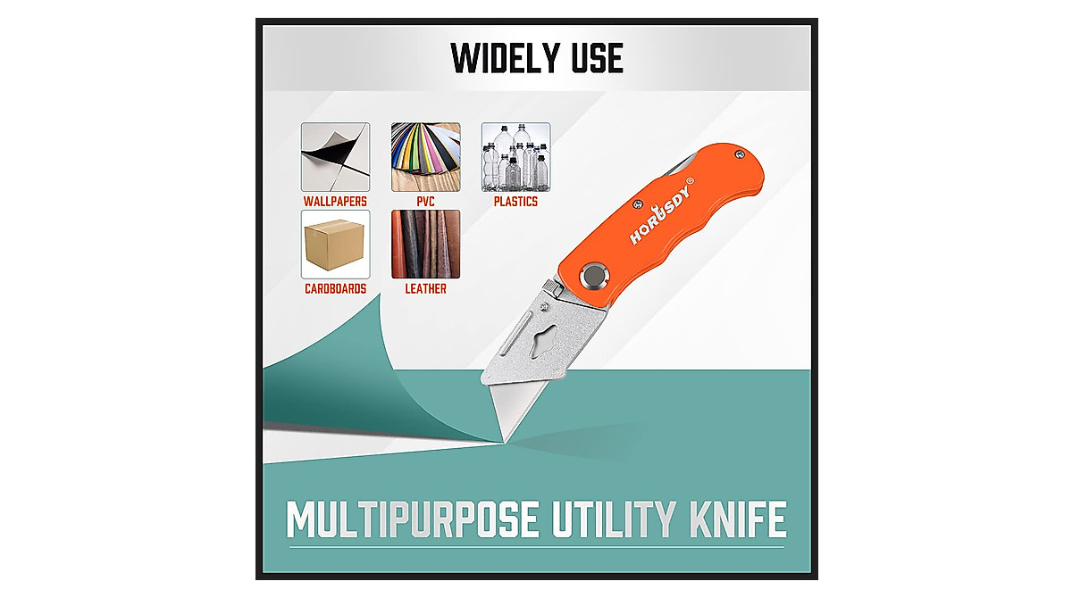 HORUSDY 4-Pack Folding Utility Knife for Versatile Cutting
