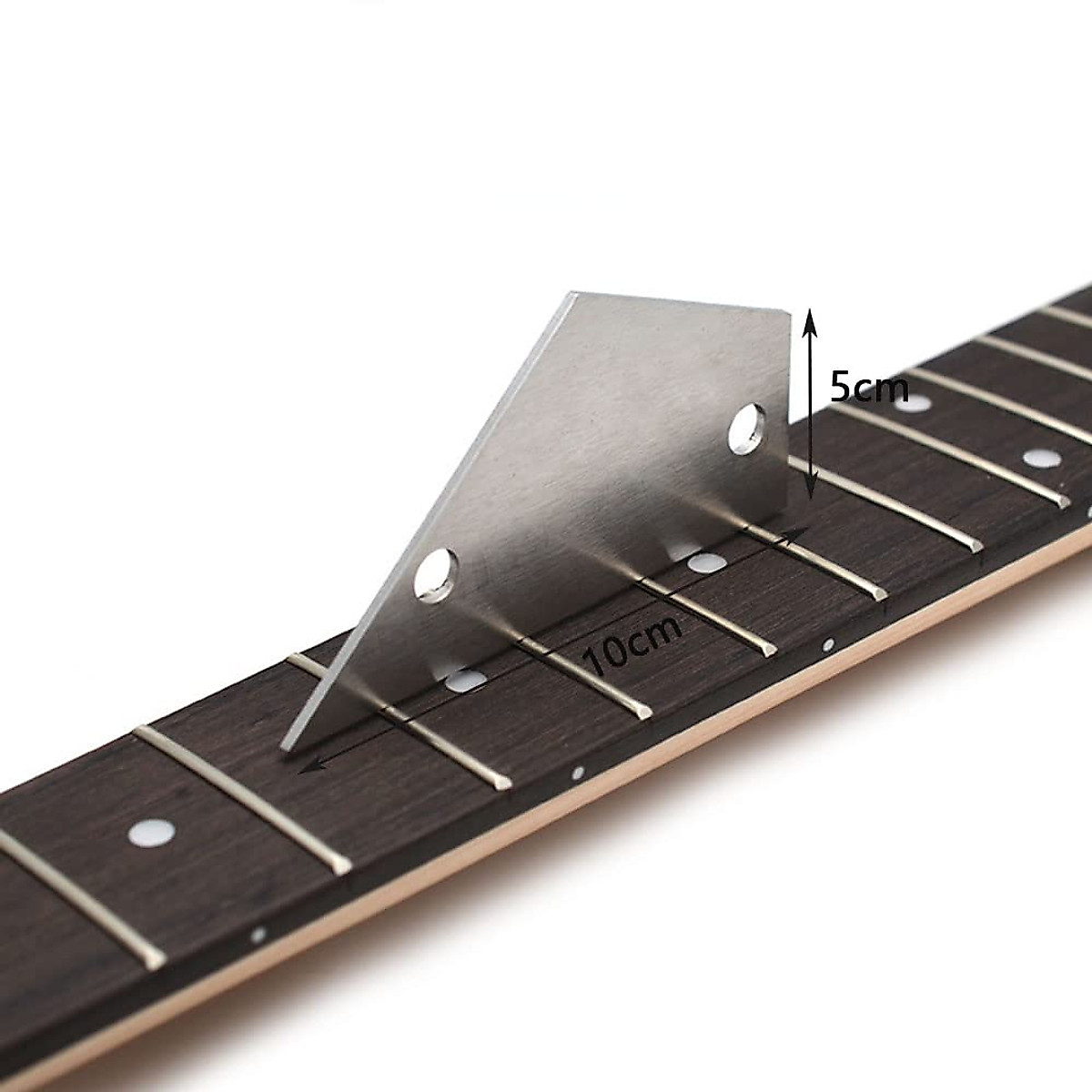 jiayouy Set of 14 Pieces Luthier Tools Set Guitar Neck Notched Straight Edge 9pcs Guitar Radius Gauge String Action Gauge Ruler Fret Rocker Fret Leveling Beam for Guitar and Bass Setup Tool