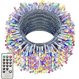 KNONEW 403ft 1000 LED String Lights Outdoor Christmas Lights 8 Modes & Timer Fairy Light Plug in Waterproof LED String Lights for Xmas Yard Tree Wedding Party Holiday Decorations (Multicolor)