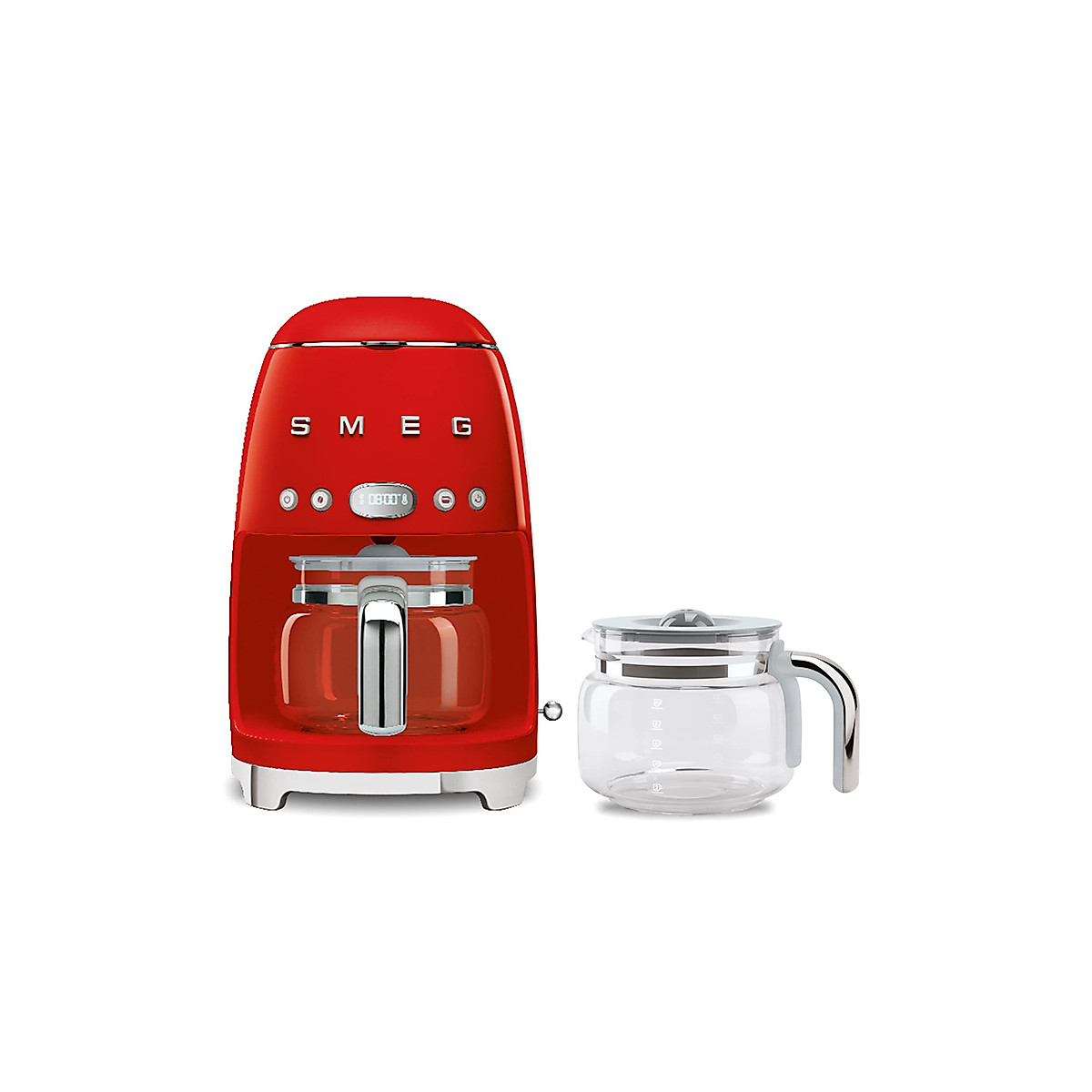 Smeg 50's Retro Drip Coffee Maker with Extra Glass Carafe, Red
