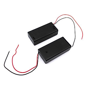 Honbay 10pcs 2AA Battery Holder Storage Case with Wires and On/Off Switch