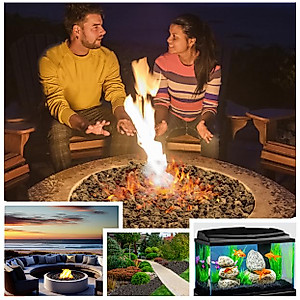 soFlare Lava Rocks for Fire Pit – 10 Lbs Bag Decorative Volcanic Rock for Garden, Aquarium, Fireplace – Natural Black Rocks Made in USA – Rustic Natural Looking Fire Pit Rocks for Indoor and Outdoor